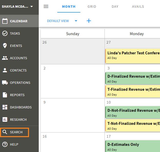 Using Search – Momentus Support Center